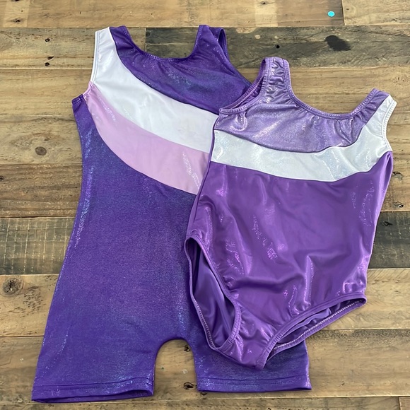 Costumes | Pair Of Purple Gymnastics Leotards | Poshmark